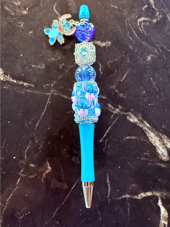 Other | Blue Decorative Beaded Character Pen Stitch | Poshmark